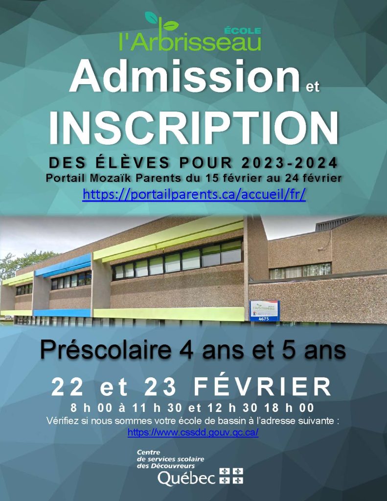 Admission et inscription 2023-2024 Prise de rendez-vous - École ...